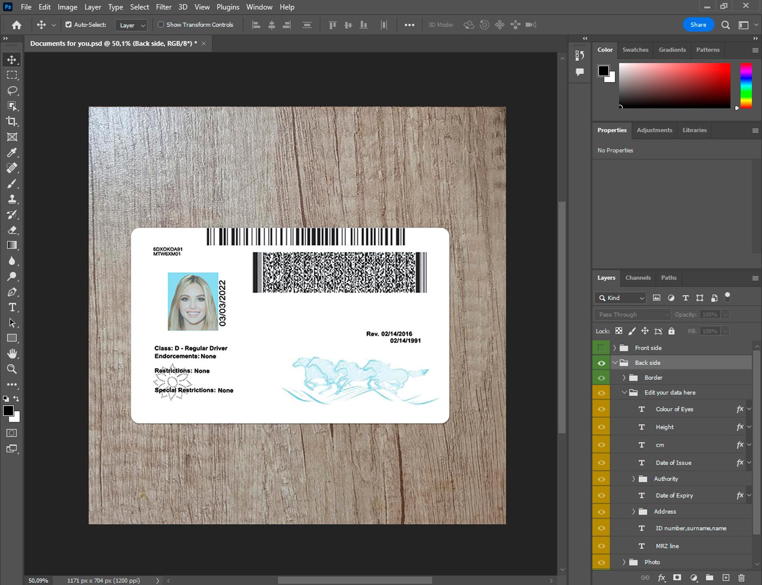 Montana Driver License Template PSD – Tactical Editable ID for Outdoor ...