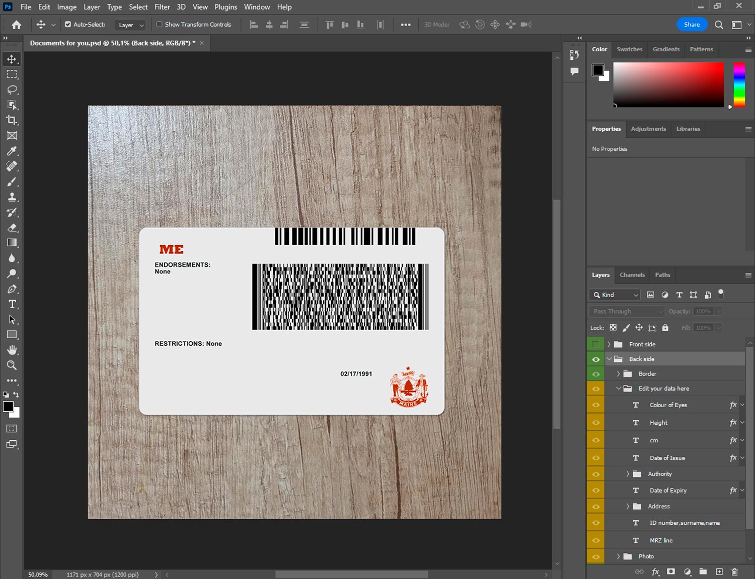 Maine Driver License Template PSD – Editable Coastal-Style ID for Eco ...