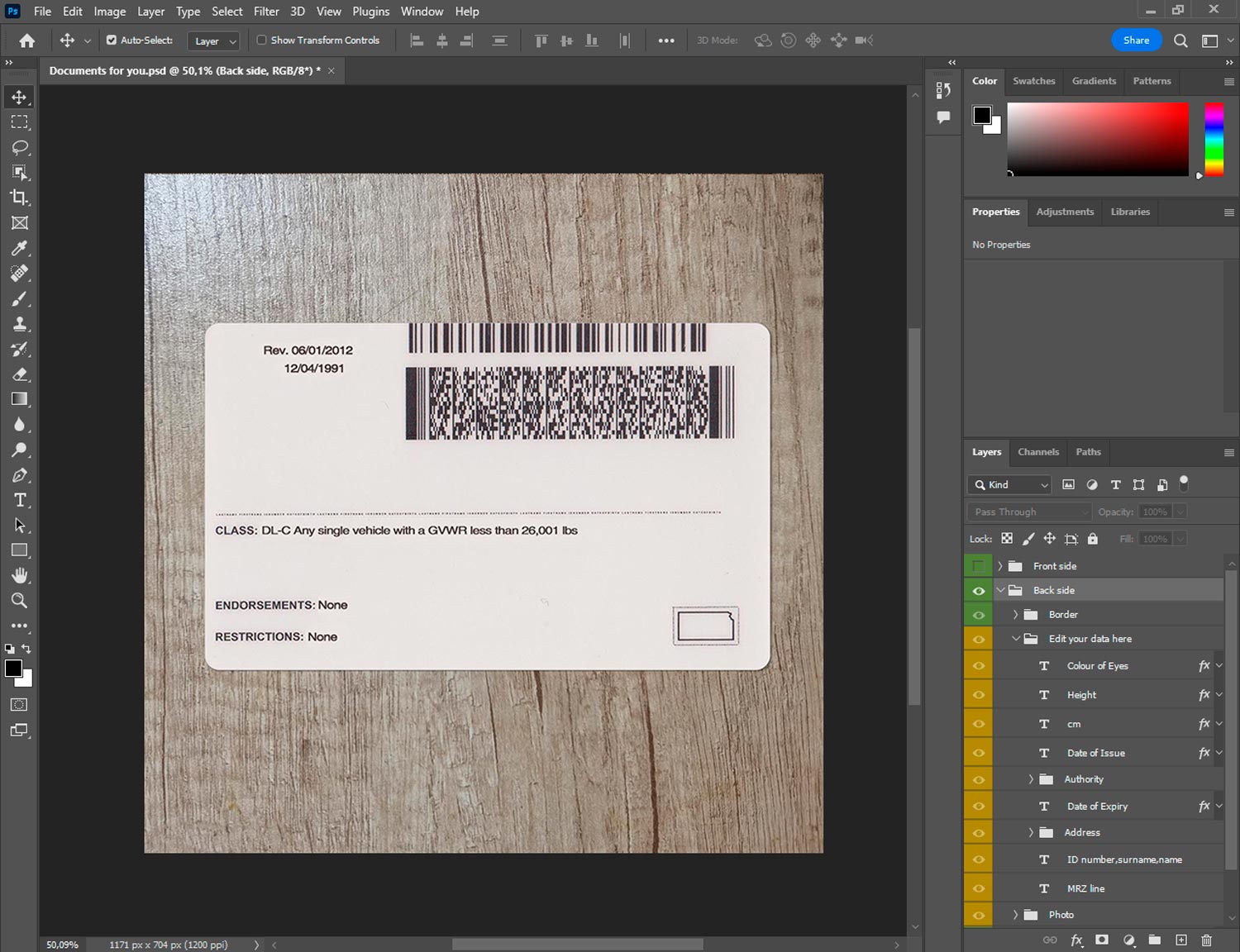 Kansas Driver License Template PSD – Retro-Style Editable ID for ...