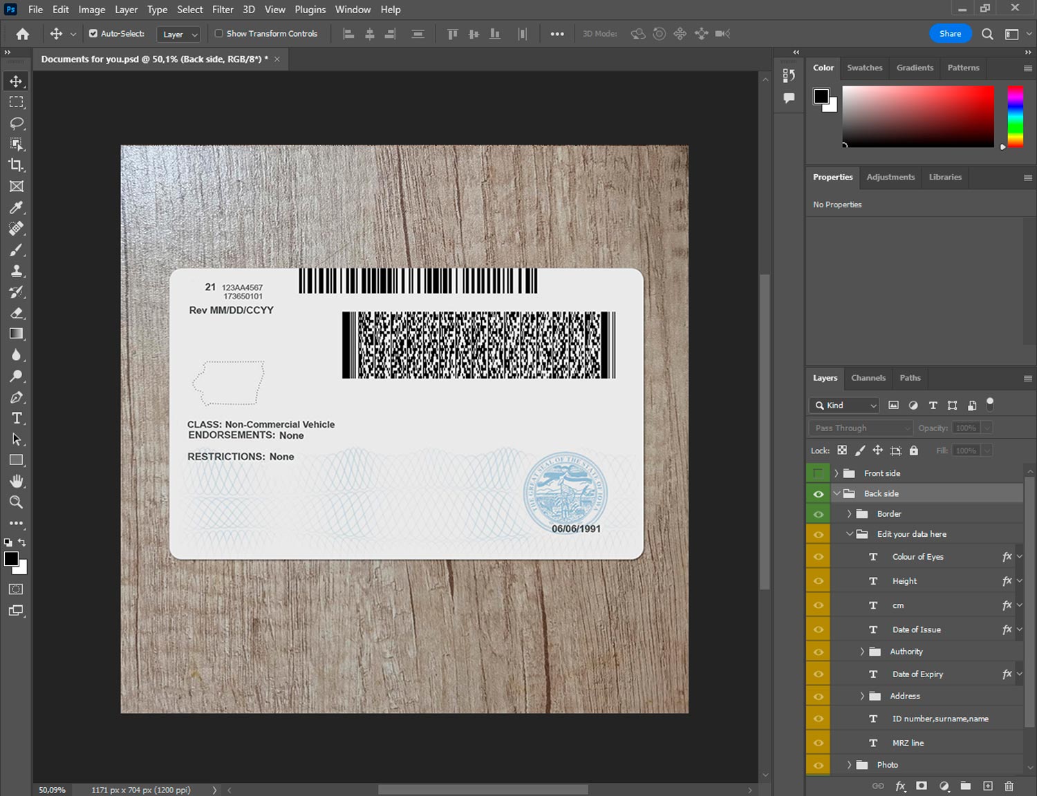 Iowa Driver License Template PSD – Editable Mock ID for Family Events ...