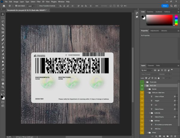Washington Driver License Template PSD – Modern Editable ID for Tech ...