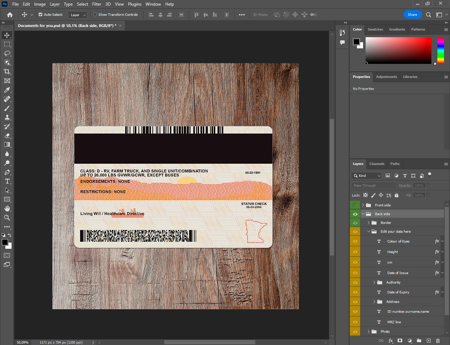 Minnesota Driver License Template PSD – Clean Nordic-Style Editable ID ...