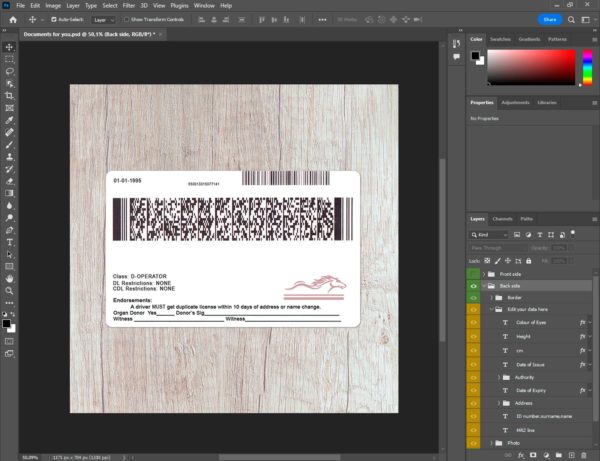 Kentucky Driver License Template PSD – Southern-Style Editable ID for ...