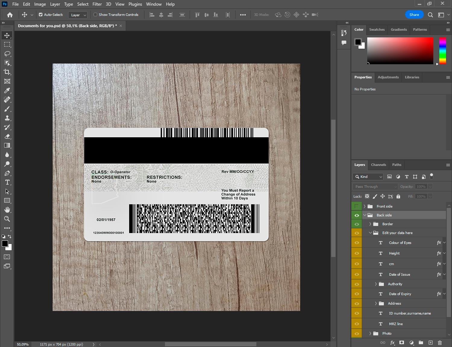 Editable Arizona Driver License Template PSD – Realistic Custom Novelty ID