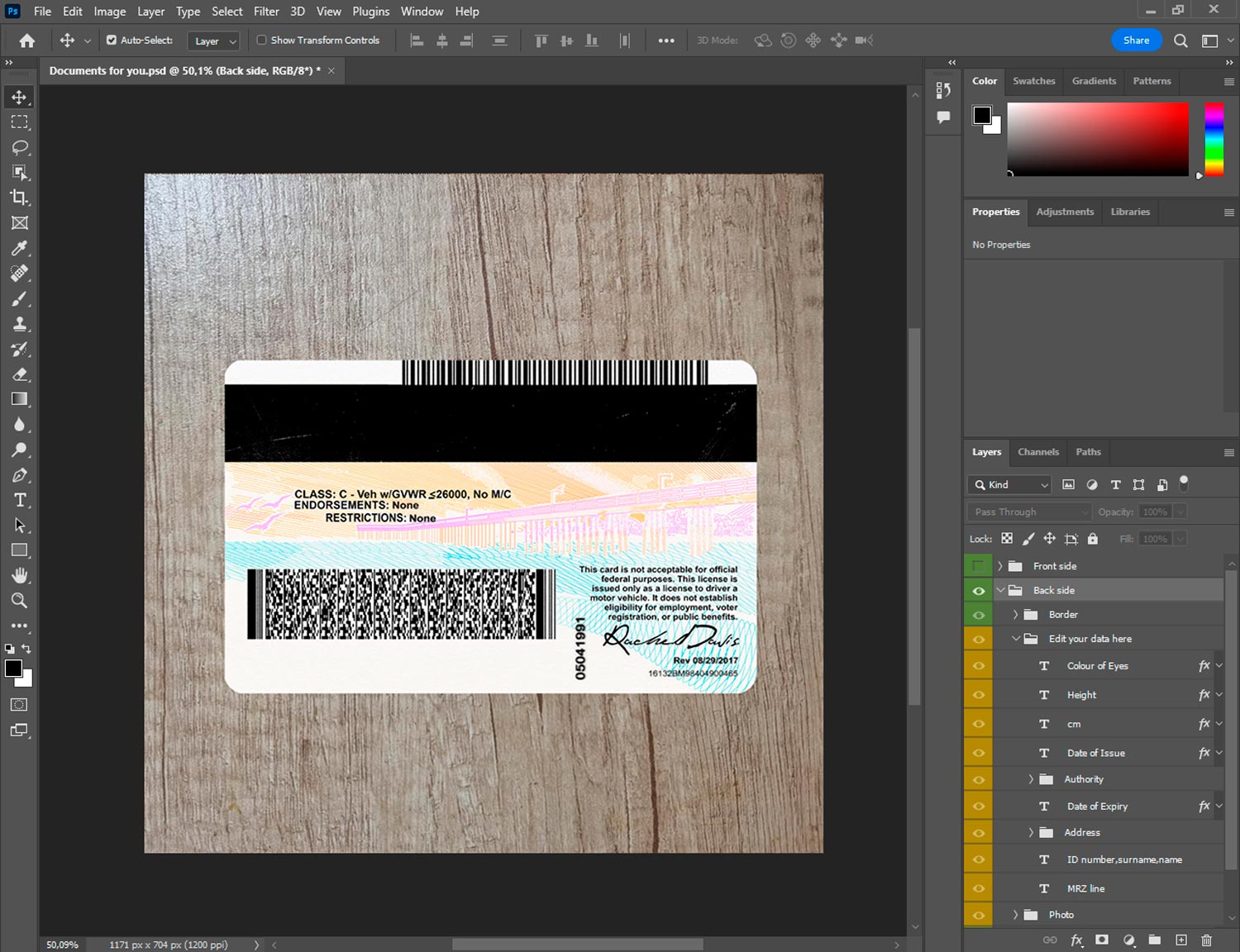 California Driver License Template PSD – Editable Digital ID for Online Use