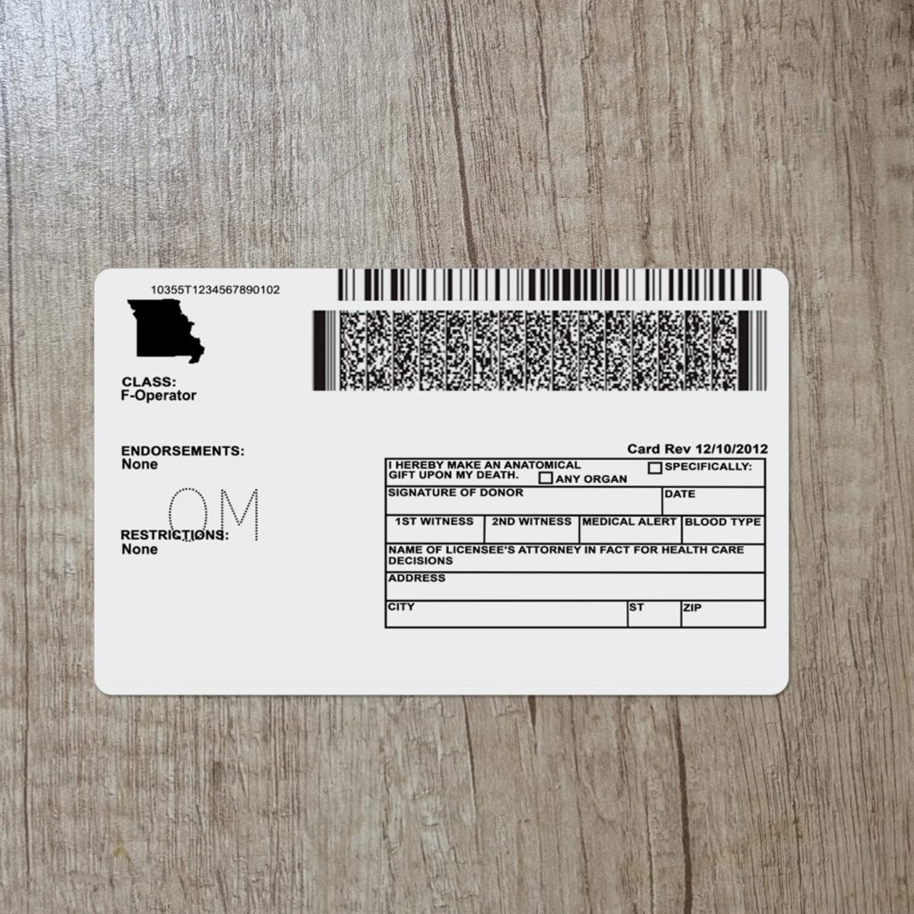 Custom Missouri Driver License Template: Editable & Downloadable
