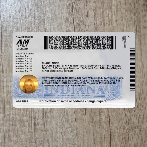 Indiana Driver License Template PSD – Editable Retro-Style Mockup for ...