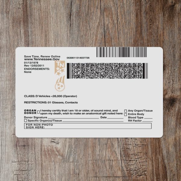 Tennessee Driver License Template PSD – Editable Performer ID for Music ...