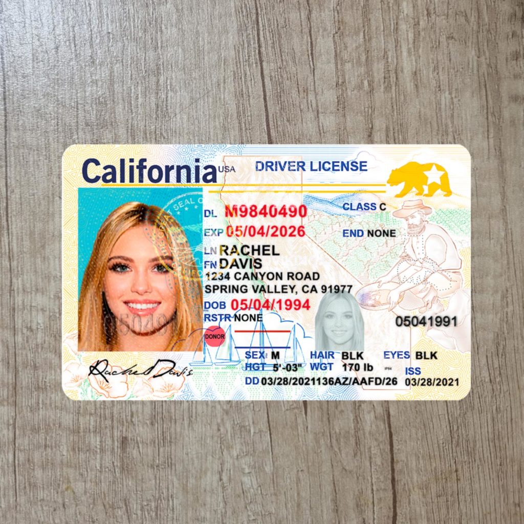 California Driver License Template PSD – Editable Digital ID for Online Use