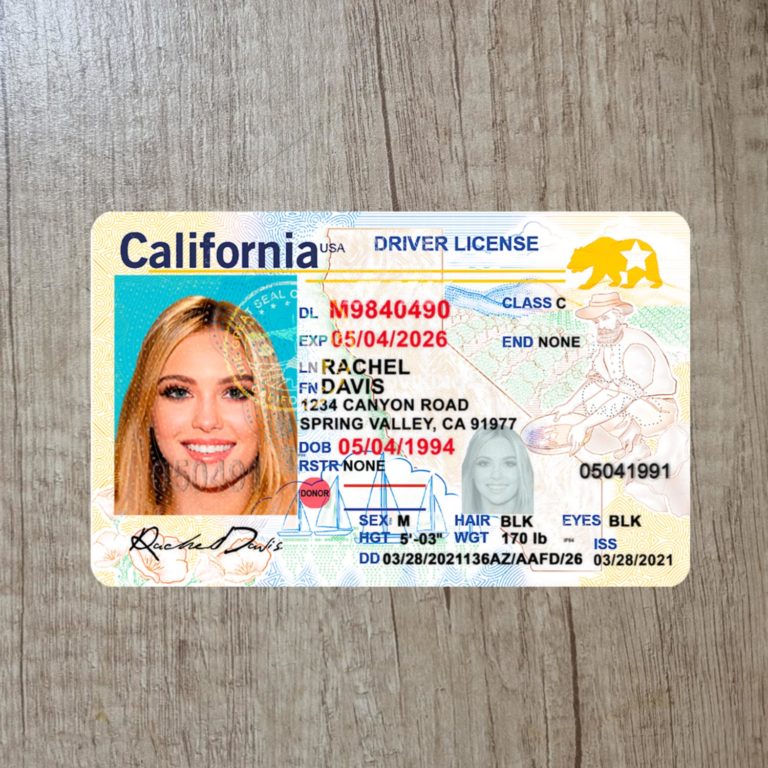 California Driver License Template PSD – Editable Digital ID for Online Use