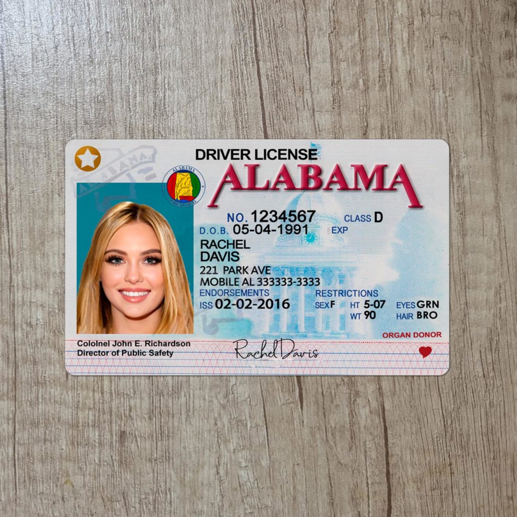 Custom Alabama Driver License Template - Editable & Digital