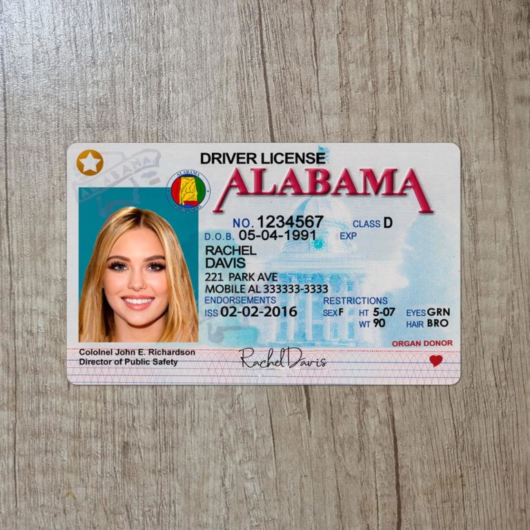 Custom Alabama Driver License Template - Editable & Digital