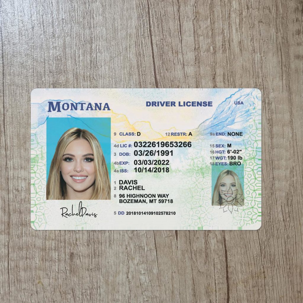 Montana Driver License Template PSD – Tactical Editable ID for Outdoor ...