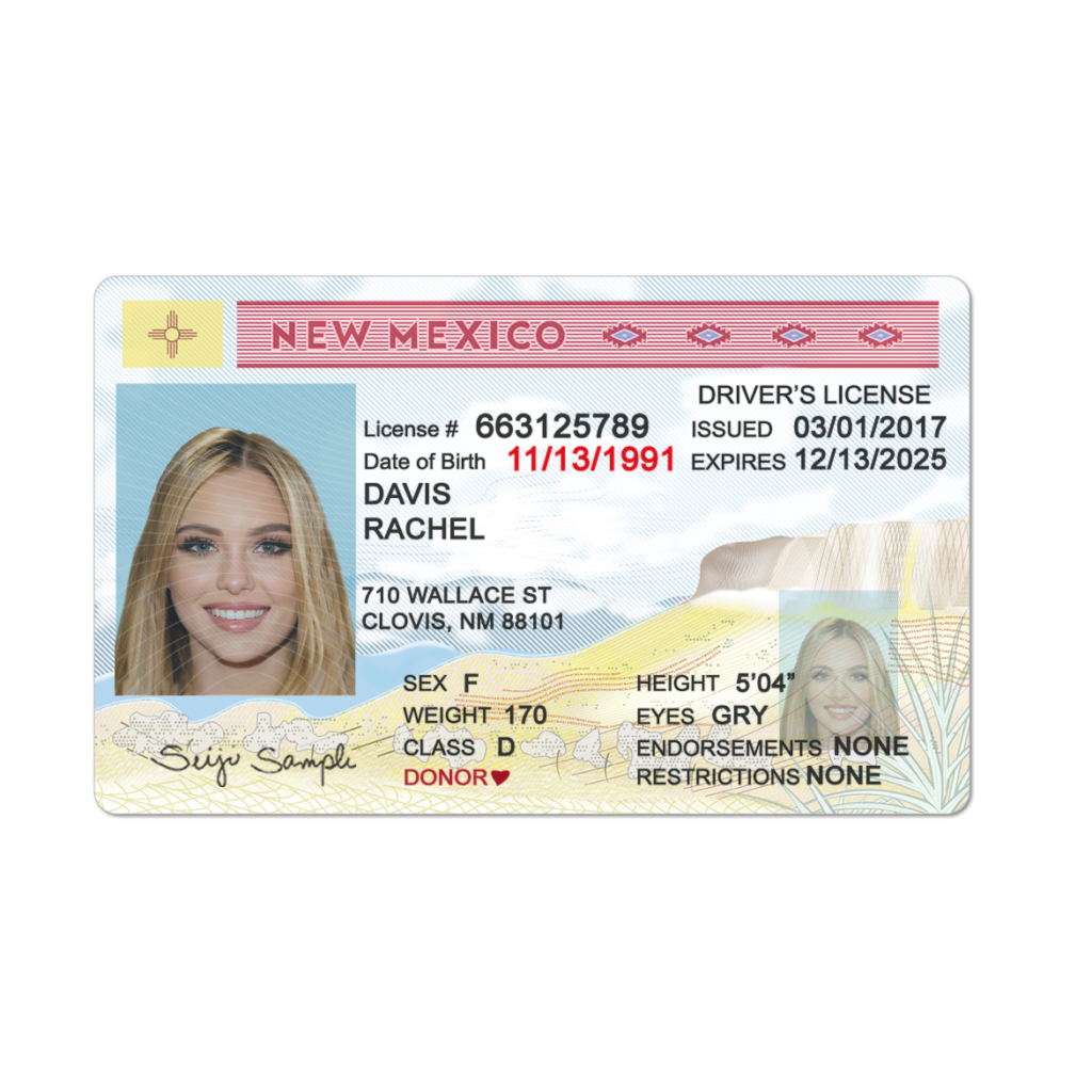 New Mexico Driver License Template PSD – Folk-Inspired Editable ID for ...