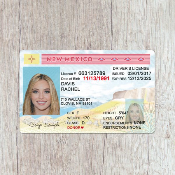 New Mexico Driver License Template PSD – Folk-Inspired Editable ID for ...