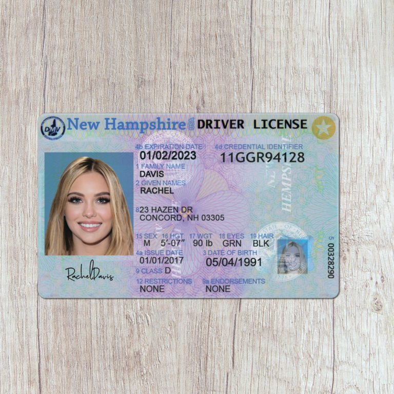 New Hampshire Driver License Template PSD – Rustic Editable ID for Slow ...
