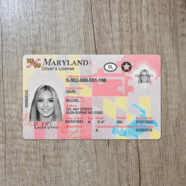 Maryland Driver License Template PSD – Professional Editable ID for ...