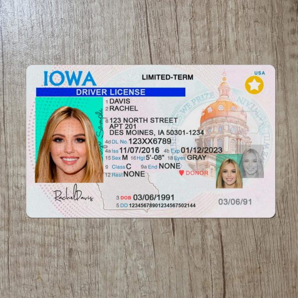 Iowa Driver License Template PSD – Editable Mock ID for Family Events ...