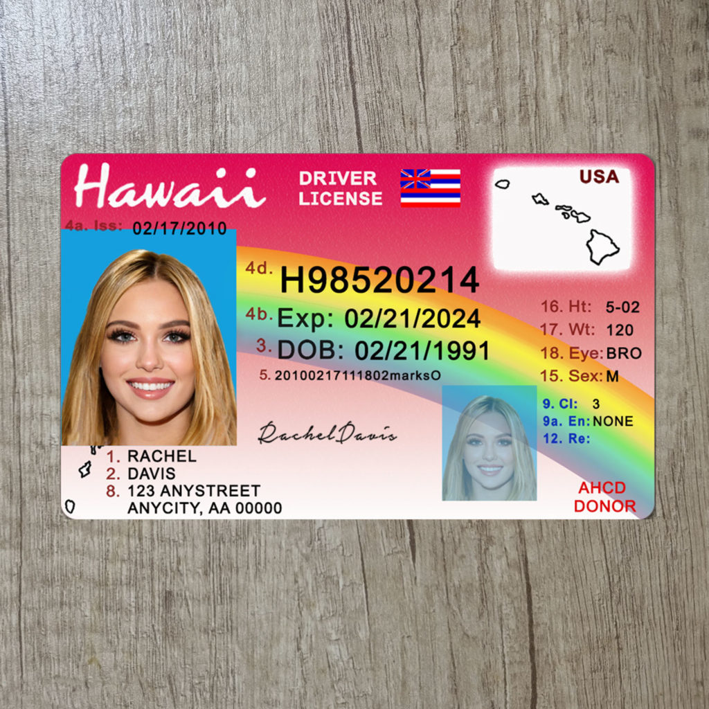 Hawaii Driver License Template PSD – Editable Island-Themed ID for ...