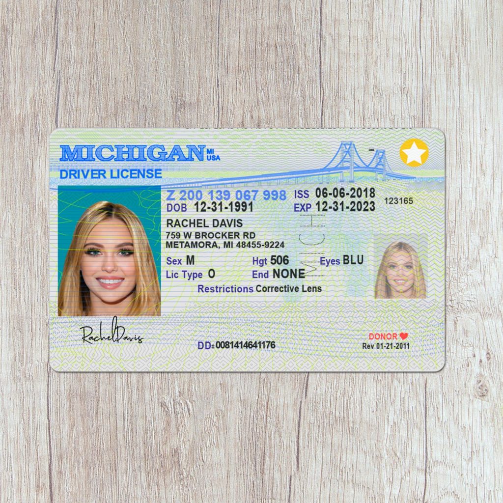 Michigan Driver License Template PSD – Industrial-Grade Editable ID for ...