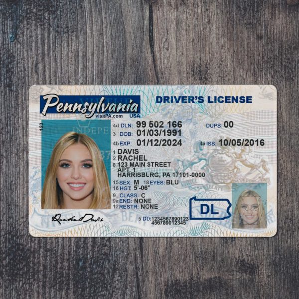 Pennsylvania Driver License Template PSD – Editable Classic ID for ...
