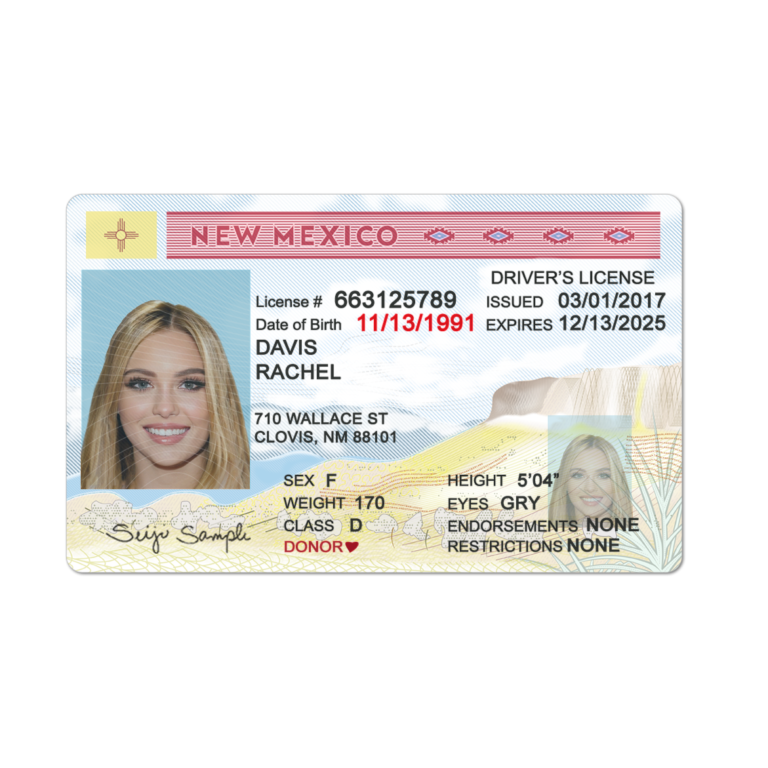 New Mexico Driver License Template PSD – Folk-Inspired Editable ID for ...