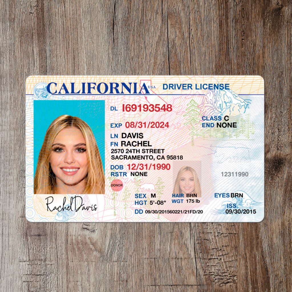 California Driver License PSD – Scannable, Editable Novelty ID for ...