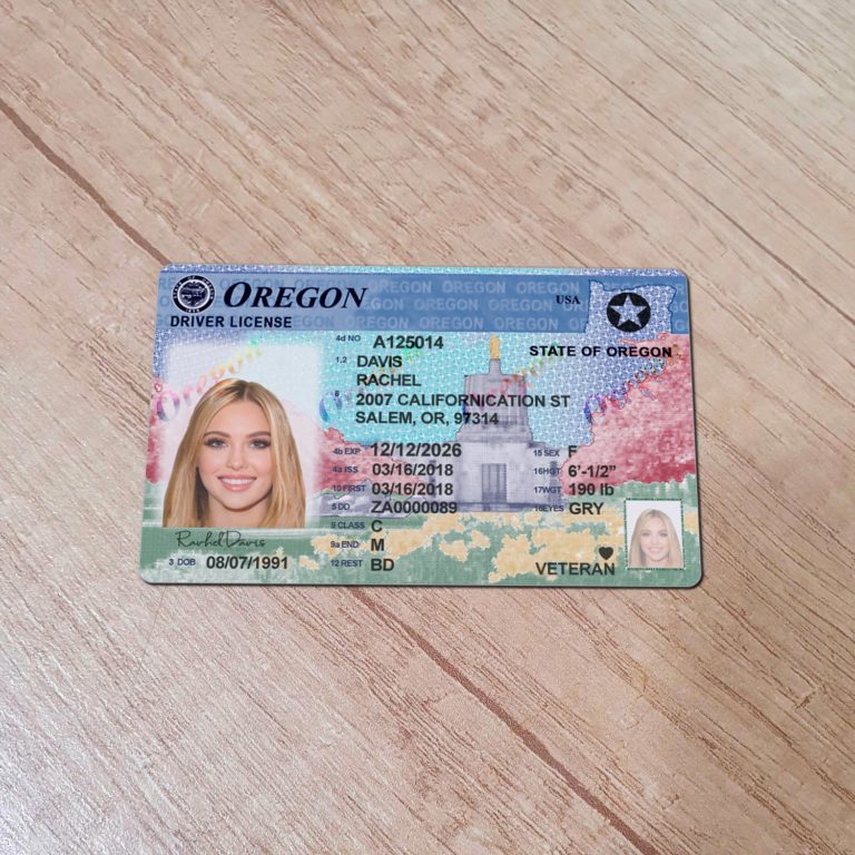 Oregon Driver License Template PSD – Eco-Inspired Editable ID for Green ...