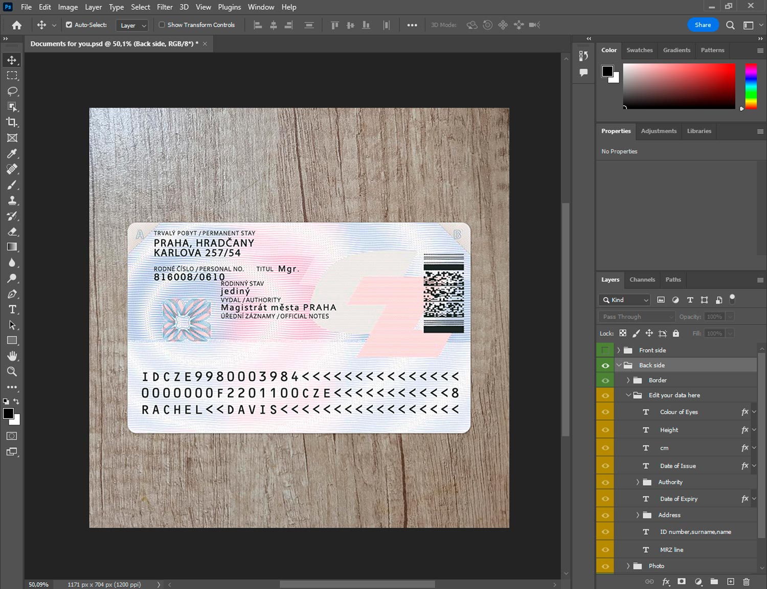 Professional Czech Republic ID Card | Editable PSD Format