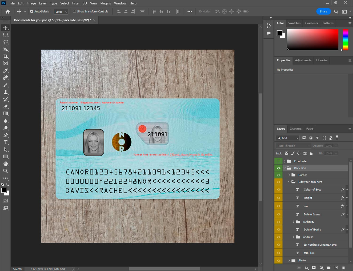 Norway Editable ID Card | Layered PSD Format 2025