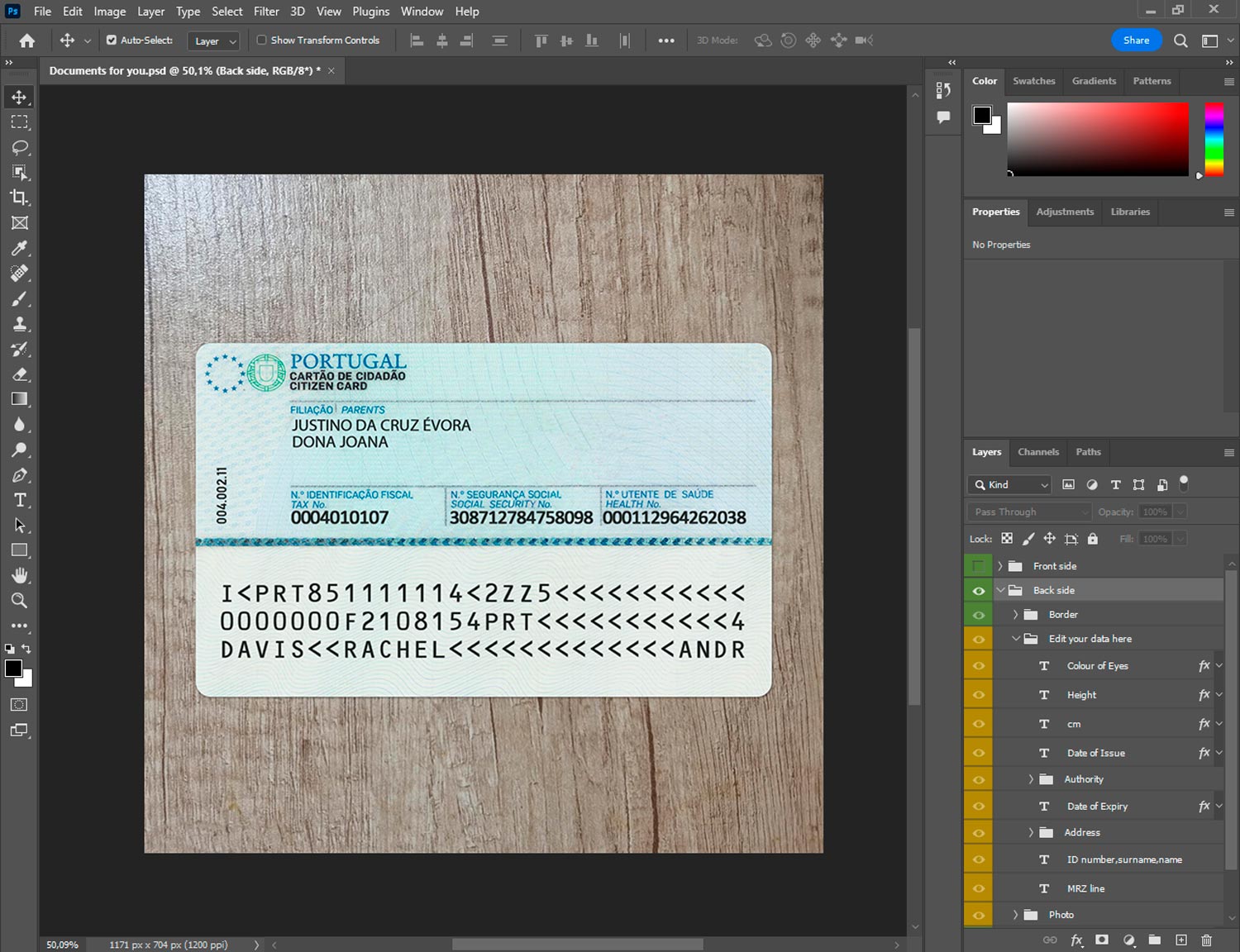 Portugal Editable Portugal ID Card Template | PSD & JPEG Download