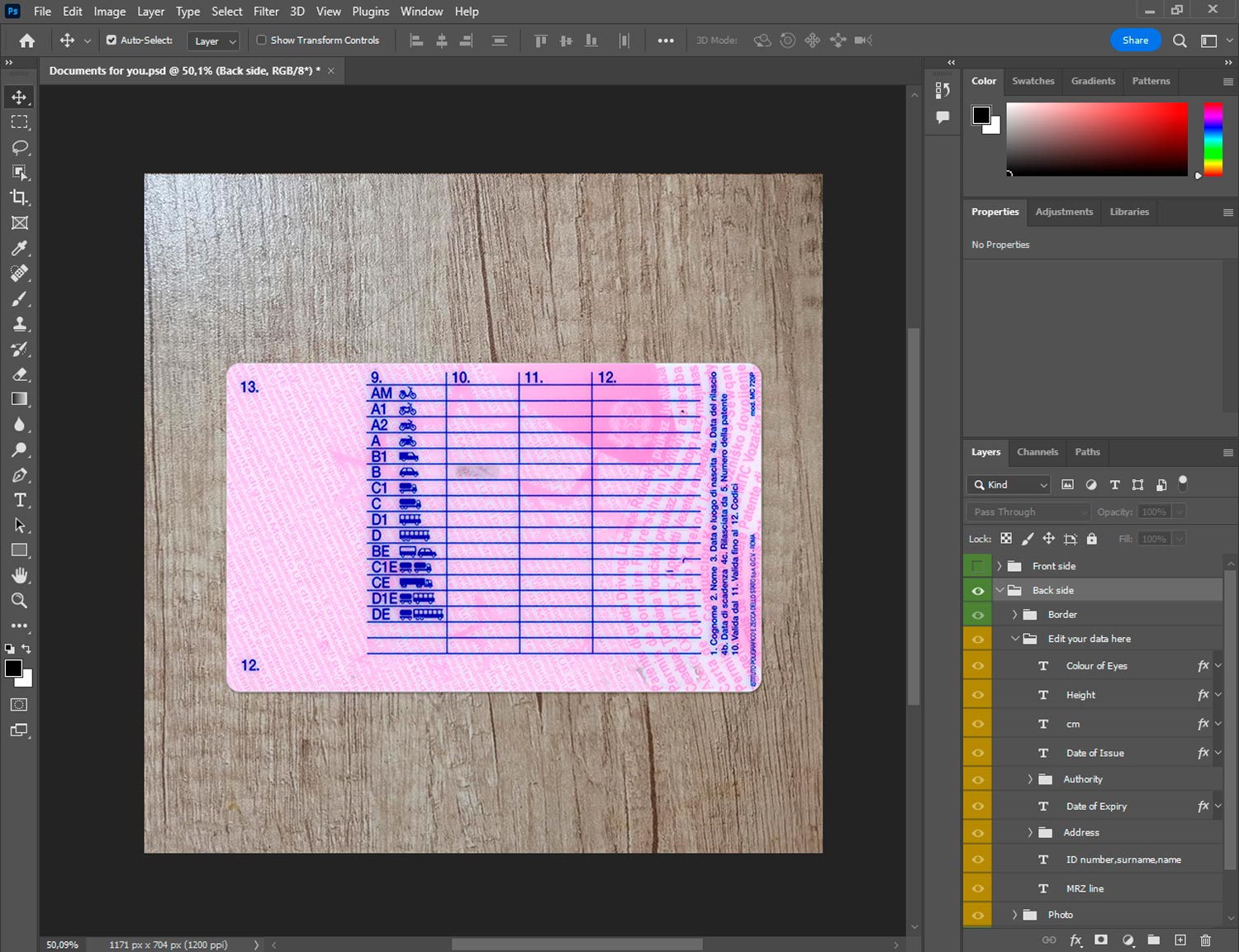 Editable Italy Driving License Template | 2025 Update