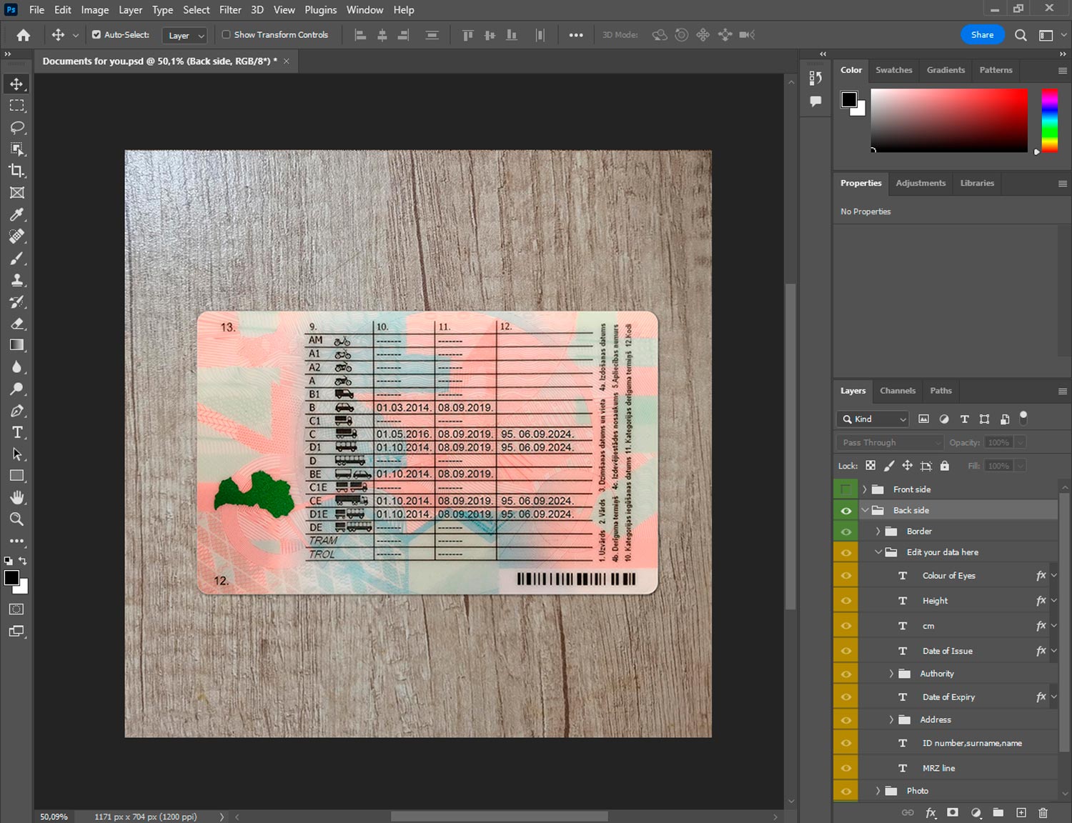 Latvia DL Template – Editable Photoshop Version