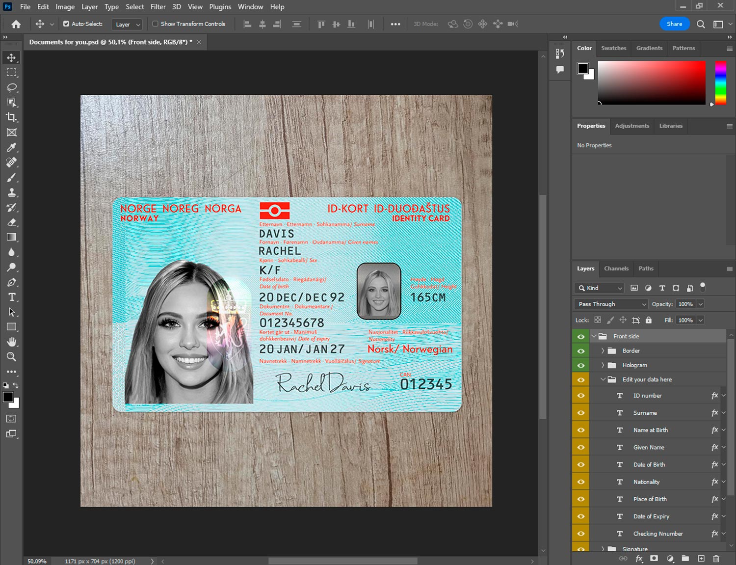 Norway Editable ID Card | Layered PSD Format 2025