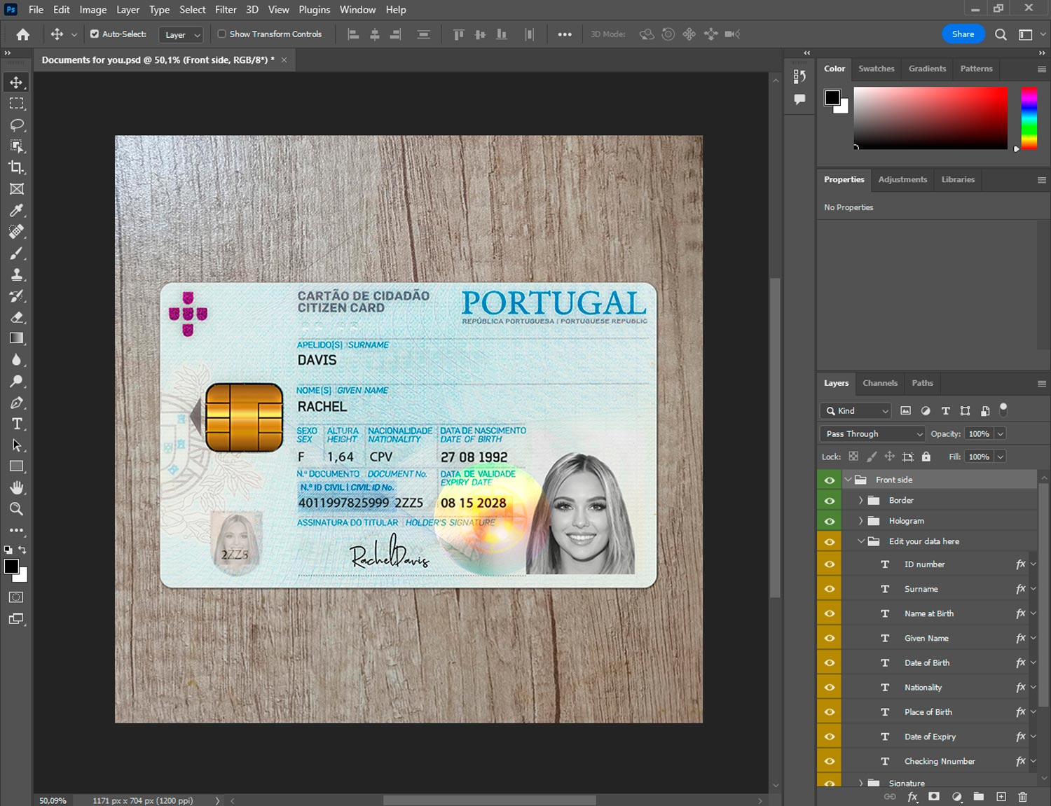 Portugal Editable Portugal ID Card Template | PSD & JPEG Download
