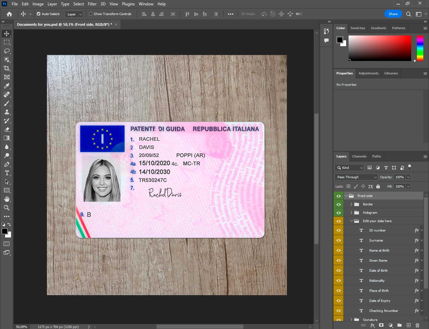 Editable Italy Driving License Template | 2025 Update