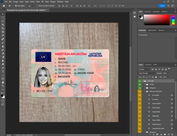 Latvia DL Template – Editable Photoshop Version