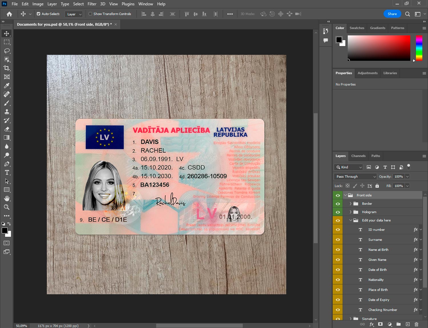 Latvia DL Template – Editable Photoshop Version