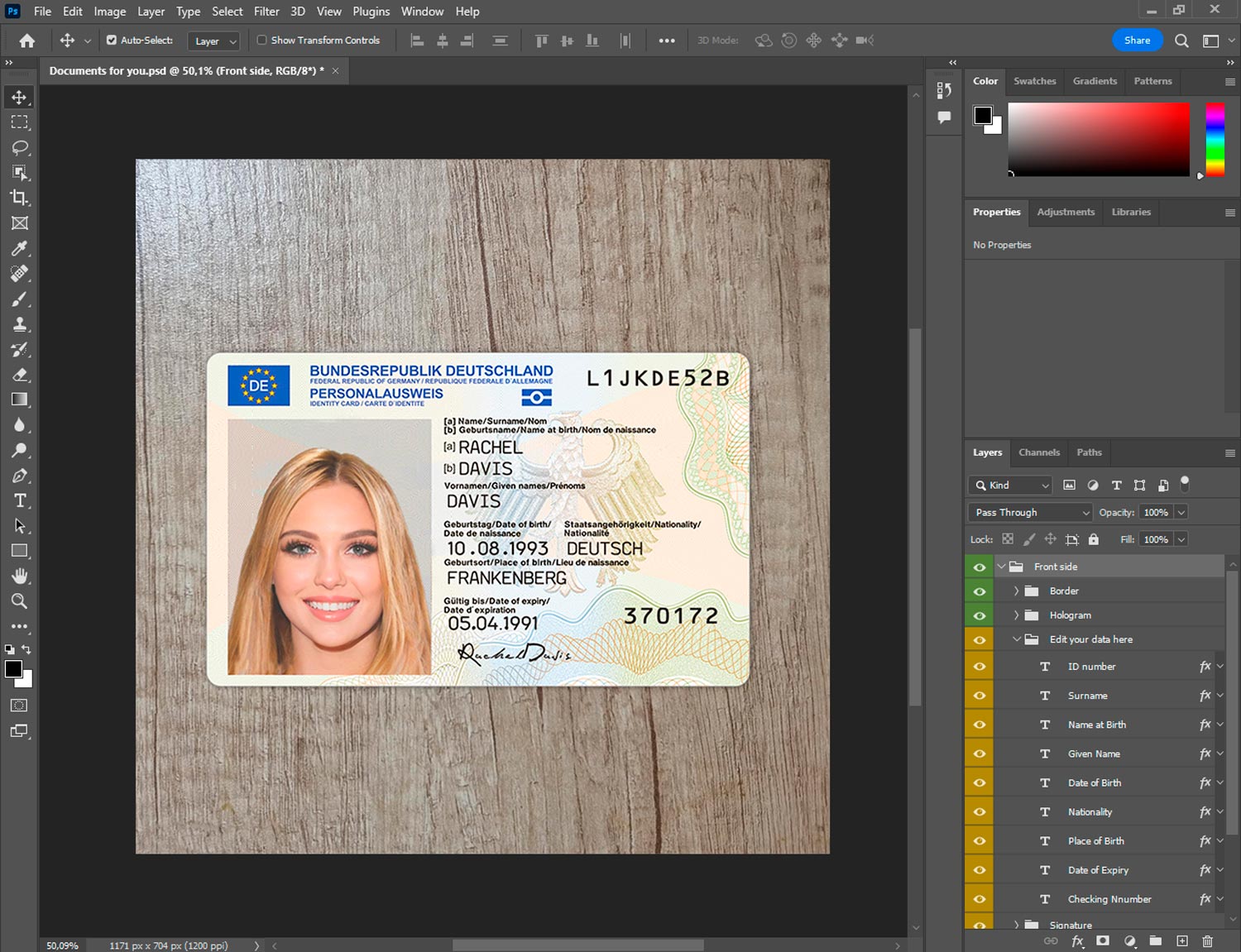 Editable Germany Identity Card | PSD + JPEG Package