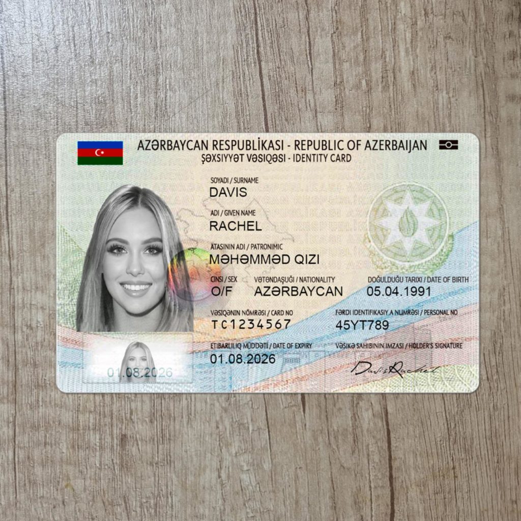 Editable Azerbaijan ID Card Template | High-Quality Layout