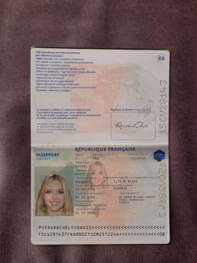 Editable France Passport Design | Realistic Layout
