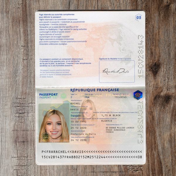 Editable France Passport Design | Realistic Layout