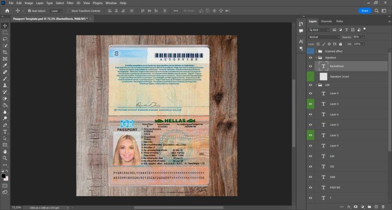 Editable Blank Greece Passport | Download PSD File