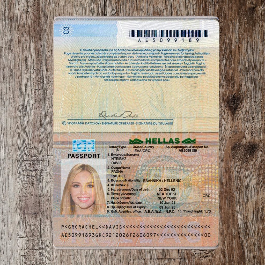 Editable Blank Greece Passport | Download PSD File