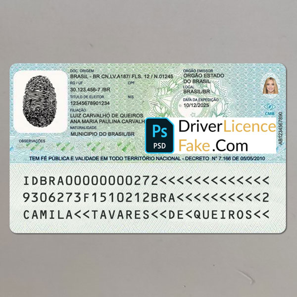 Editable Blank Brazil ID Card | Download Now