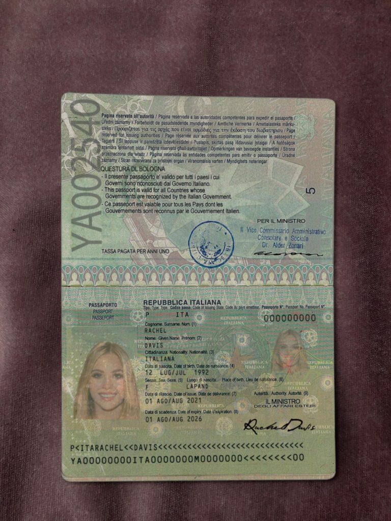 Italy Passport Template | Editable Digital Version