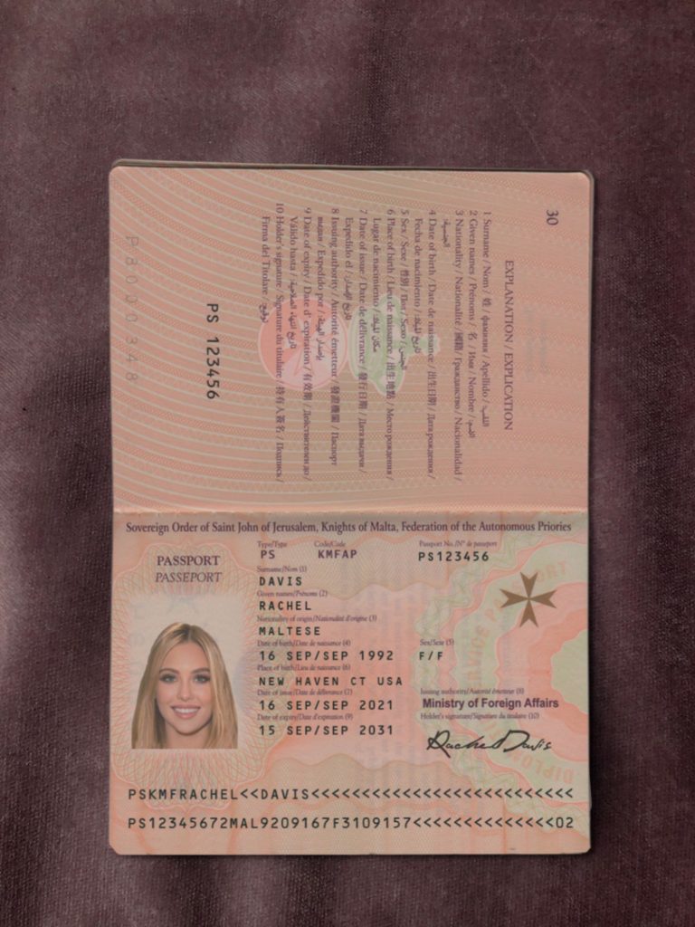 Realistic Malta Passport PSD Template | Printable Design