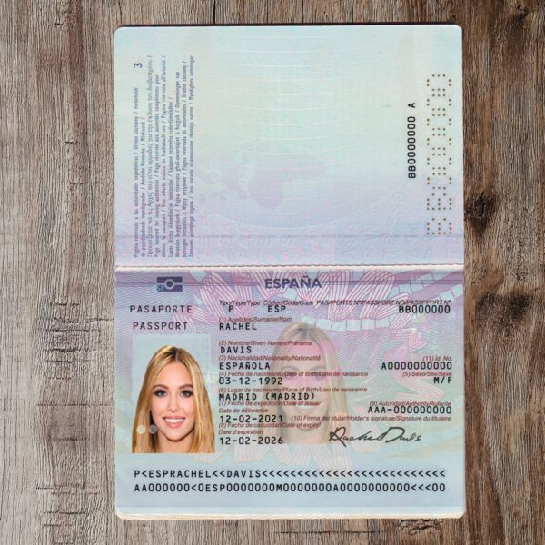Realistic Spain Passport Template | Editable Format