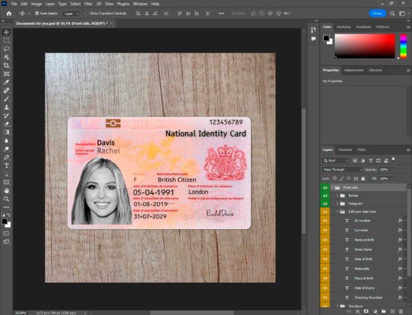UK ID Card PSD | Editable & High-Resolution Format