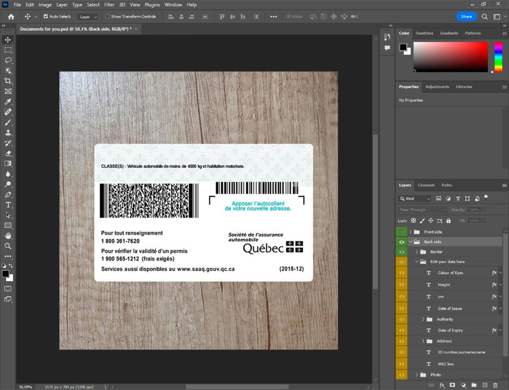 Editable Canada Quebec Driver License Template | PSD Download